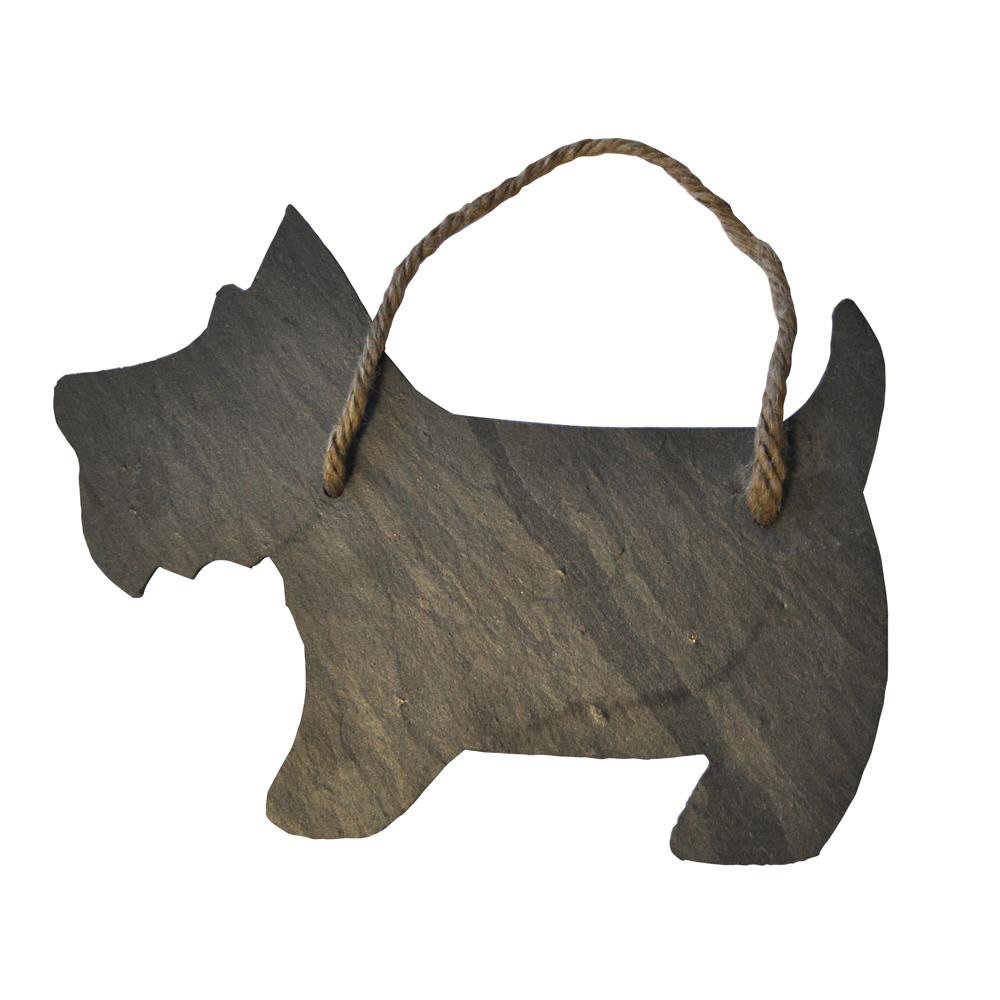 Scottie Dog Shape Slate Door Plaque & Chalkboard Noticeboard | Roman At ...